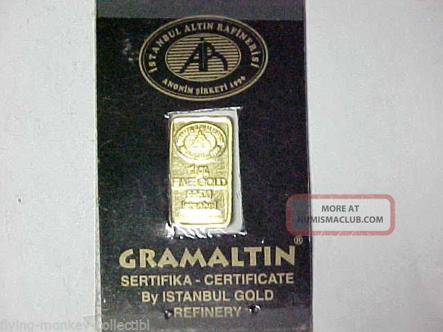 Istanbul Gold Refinery 1 Gram. 995 Fine Gold Bar In Assay Card ...