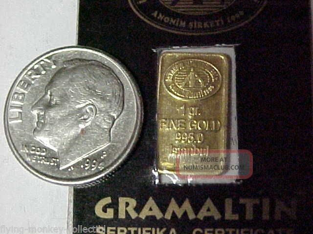 Istanbul Gold Refinery 1 Gram. 995 Fine Gold Bar In Assay Card ...