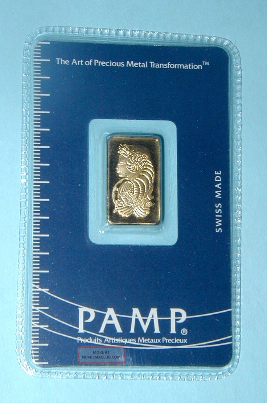 5 Gram Solid Gold Bar. 999 Fine Gold Pamp Suisse Assay Card