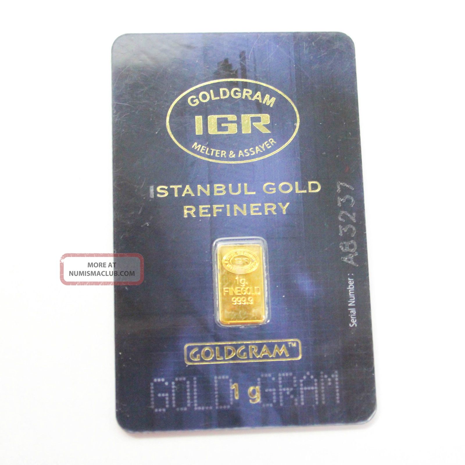 Istanbul Gold Refinery 1 Gram. 9999 Fine Gold Bar Goldgram