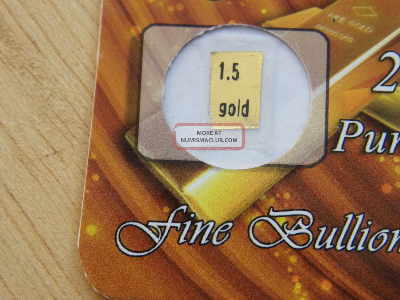 Fine. 999 Pure 24k Solid Gold Bullion 1. 5 Grains Solid Gold With ...