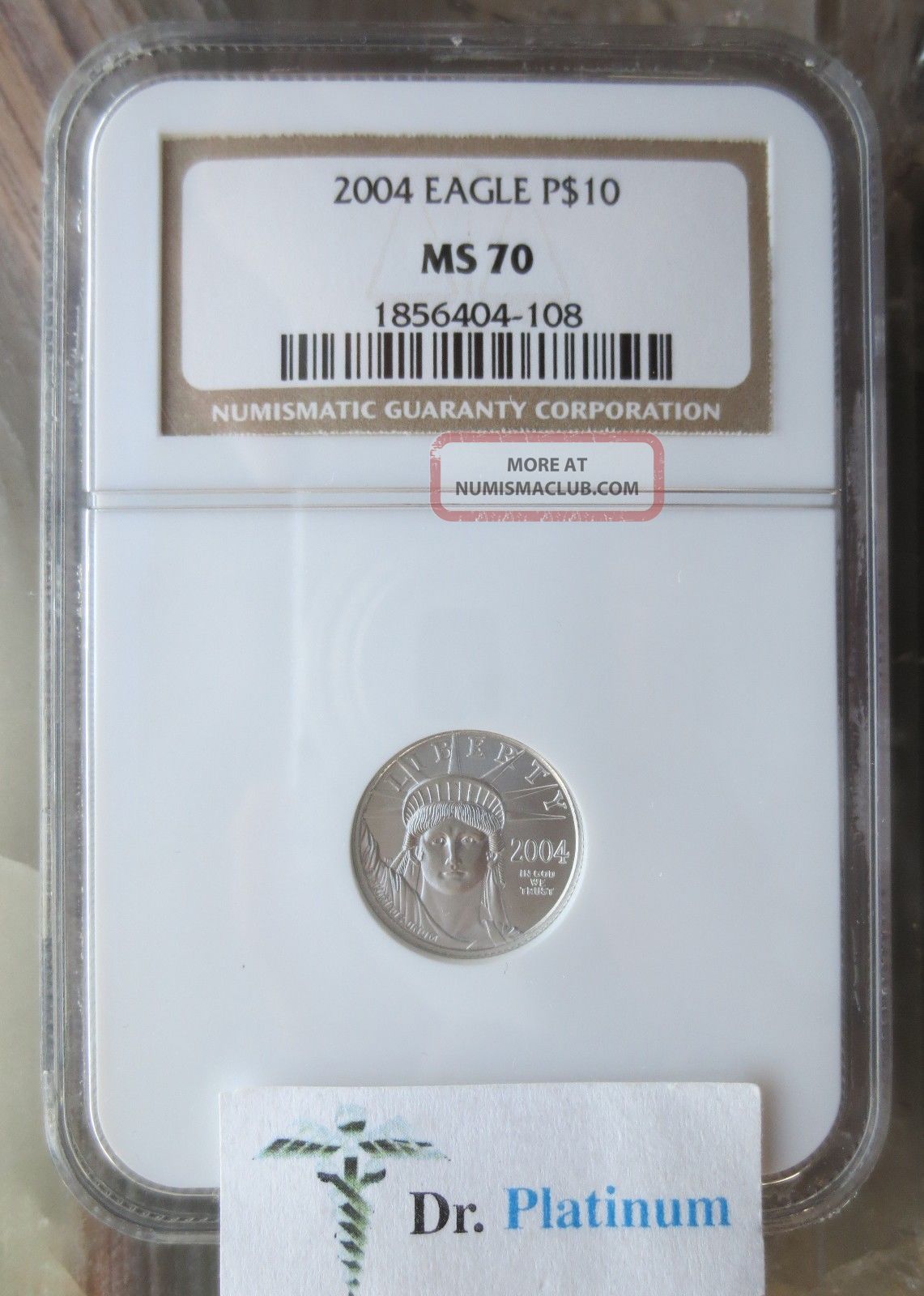 2004 Eagle, Ngc Ms70, United States, 10 Dollars, 1/10 Ounce, . 9995 ...