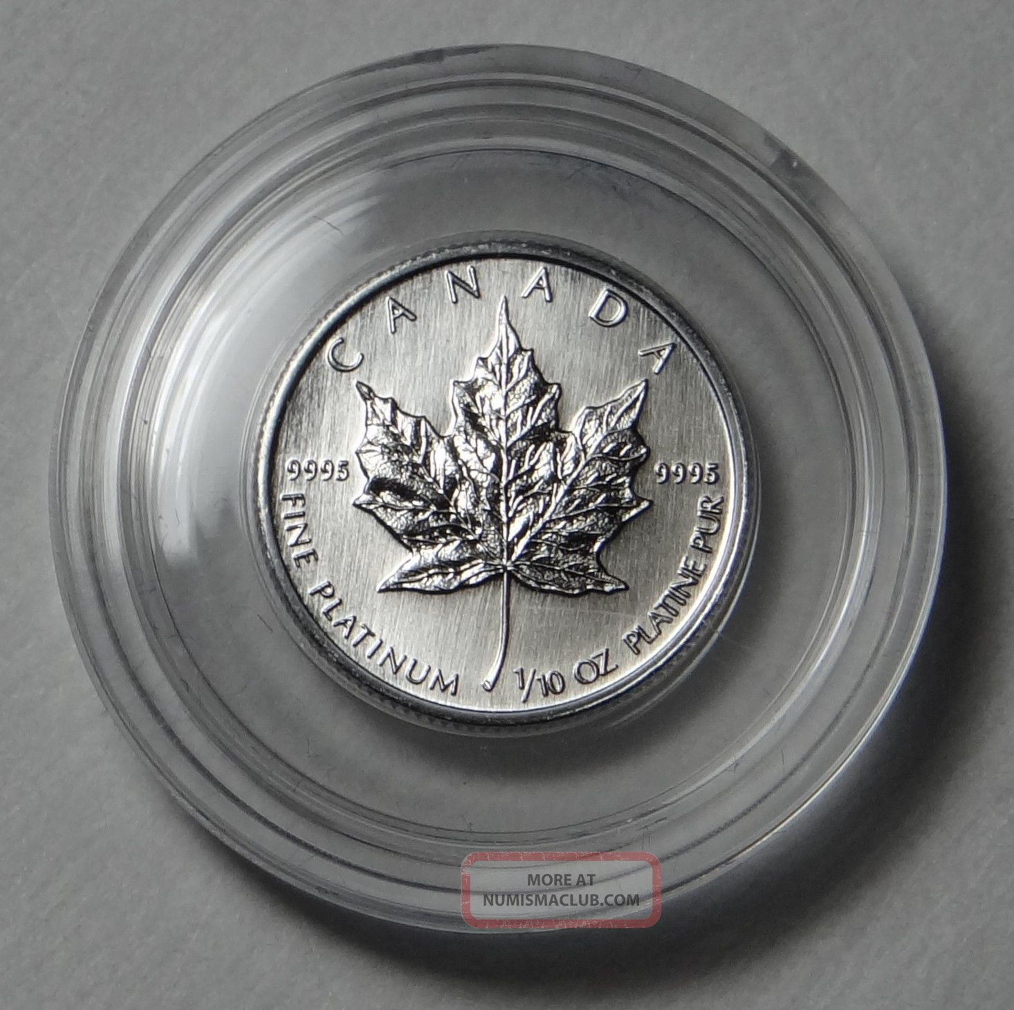 1993 Canada Platinum Maple Leaf Five Dollars $5 - 1/10 Oz Plat ...