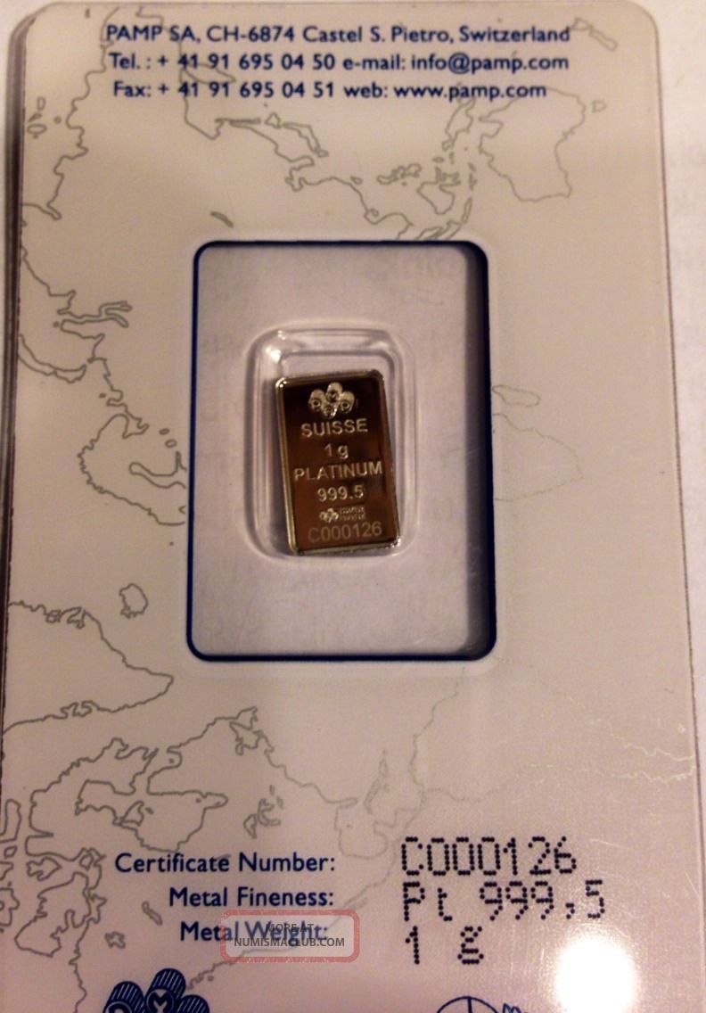 Fortuna Pamp Suisse. 9995 Fine Gram Platinum Bar - C000126