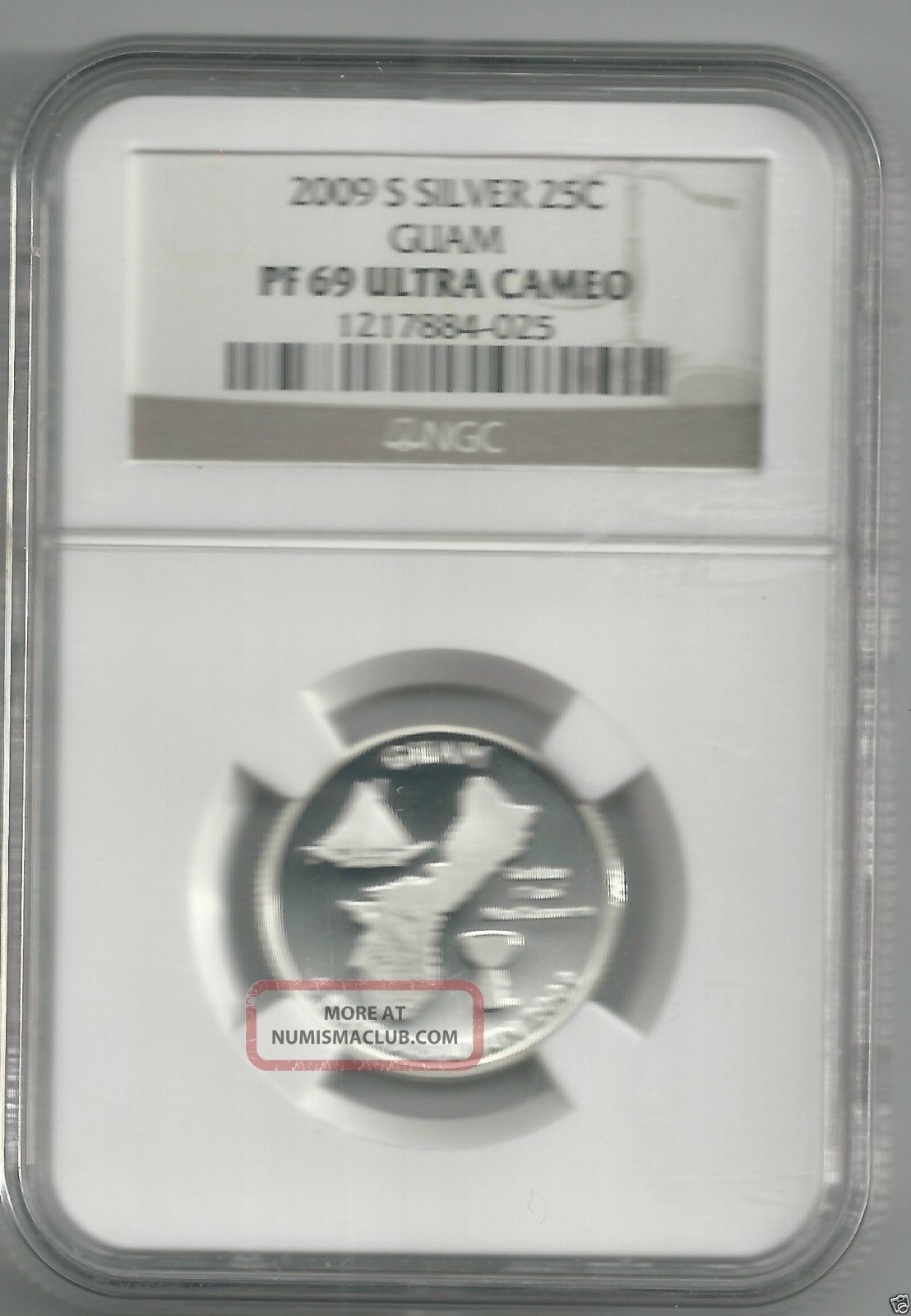 2009 - S Silver Proof Guam Territorial Quarter Coin - Ngc Pf 69 Ultra Cameo