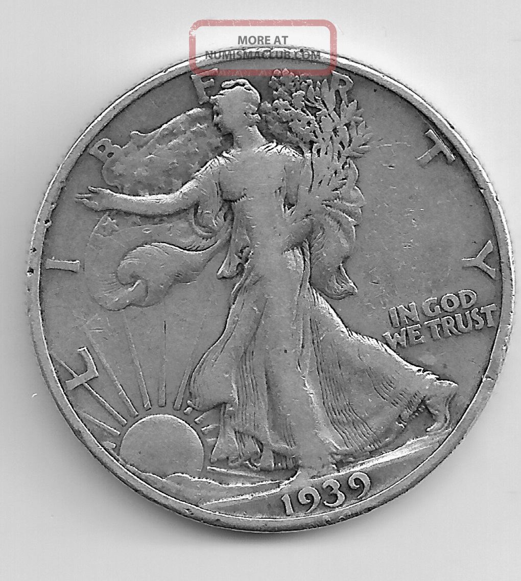 1939d Walking Liberty Half Dollar Us 90 Silver Coin