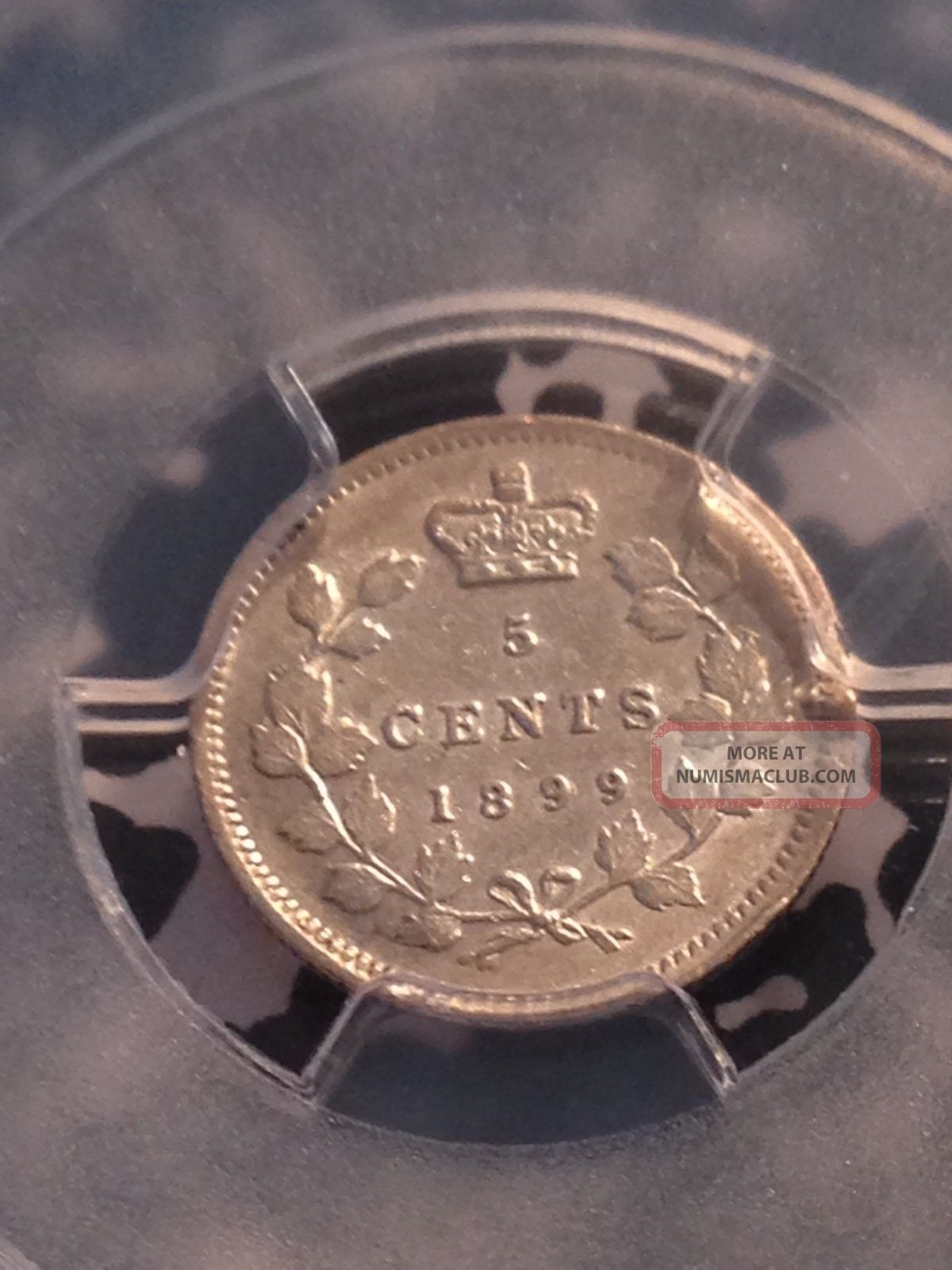 1899 Canada 5 Cent Silver Pcgs Au55 G146