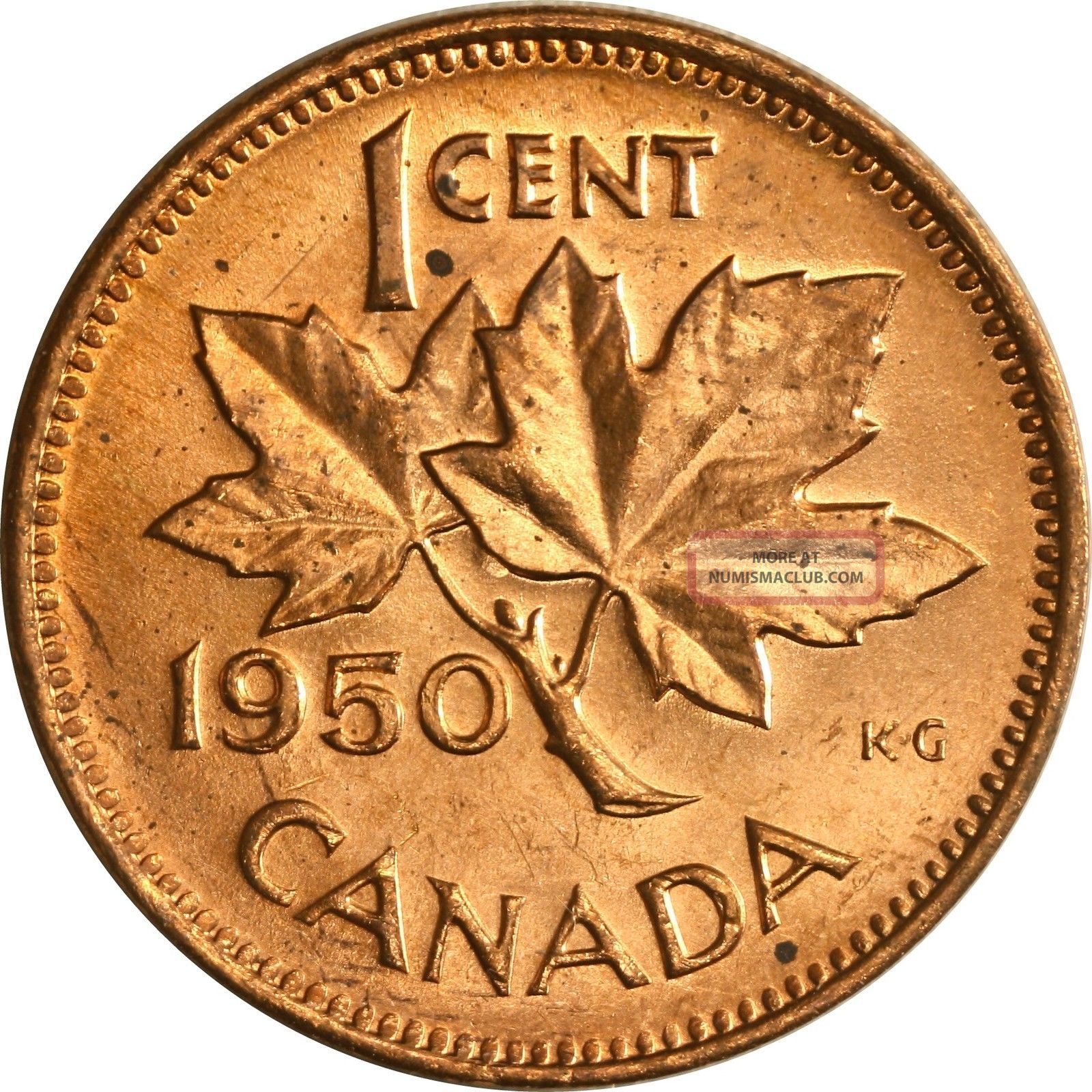 1950 Canada Small Cent George Vi Unc N r 1950 Canada Small Cent George Vi Unc N r