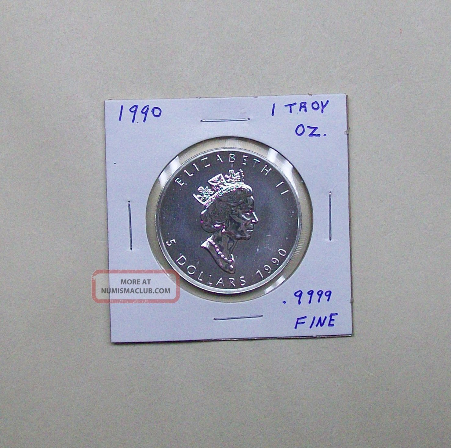 1990 Canada Silver Maple Coin - 1troy Oz.