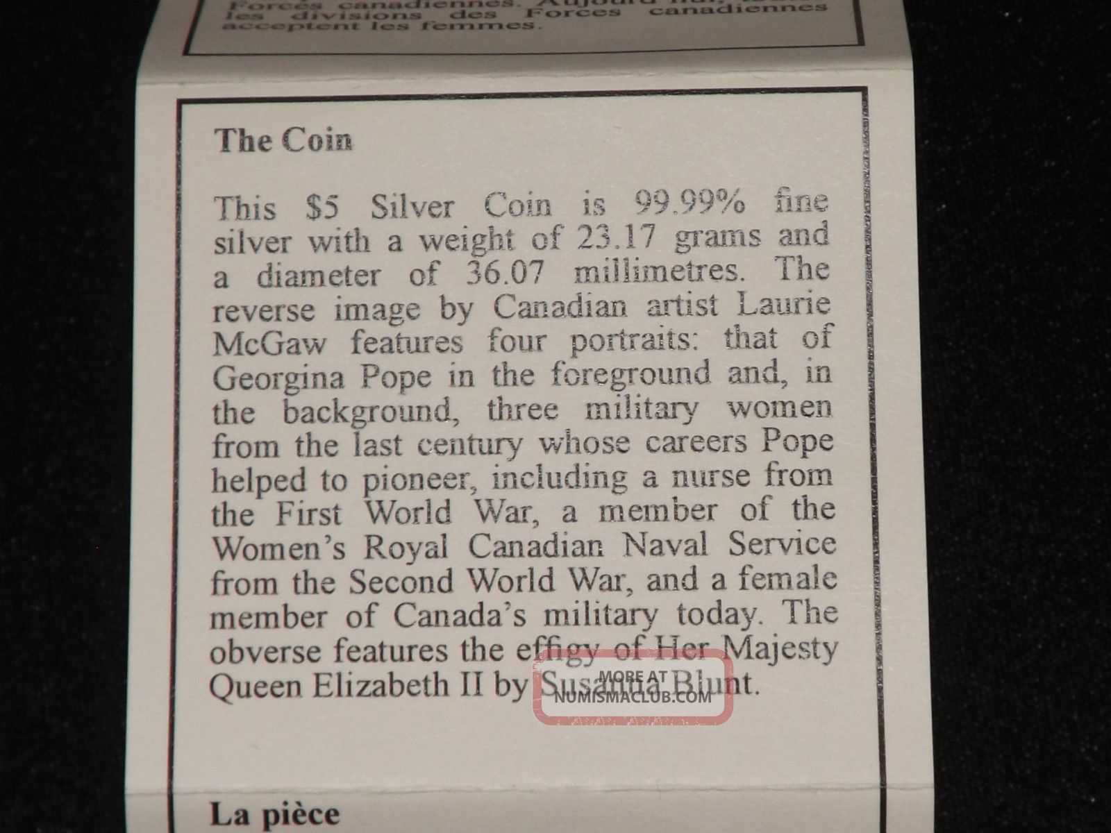 Georgina Pope 2012 Canada Fine Silver $5 Include No Box Worldwide Shipp