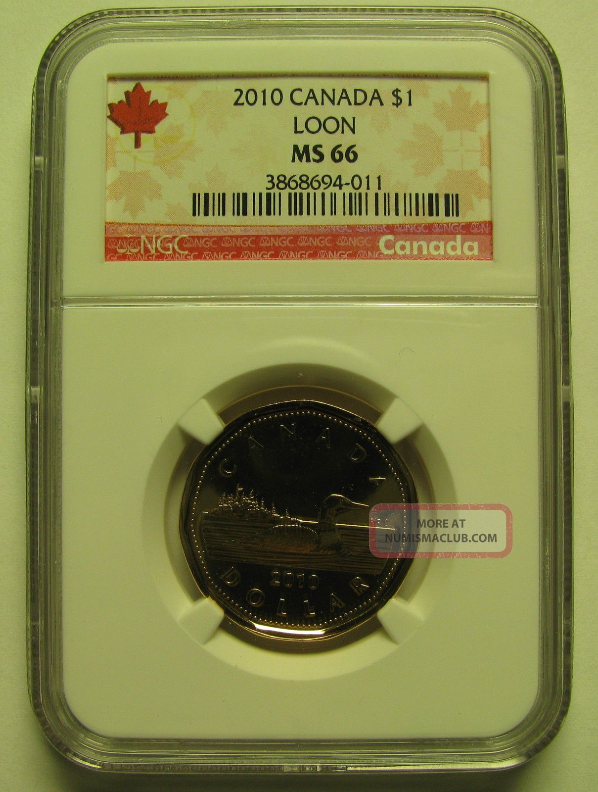 2010 Ngc Ms66 Loon Canada Loonie One Dollar