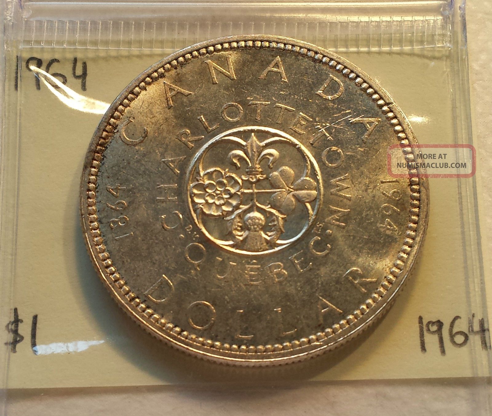 1964 Silver Dollar 1 Canada Coin Canadian 1964 Silver Dollar 1 Canada Coin Canadian