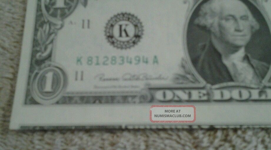 Uncirculated, Miscut, One Dollar Error Note.