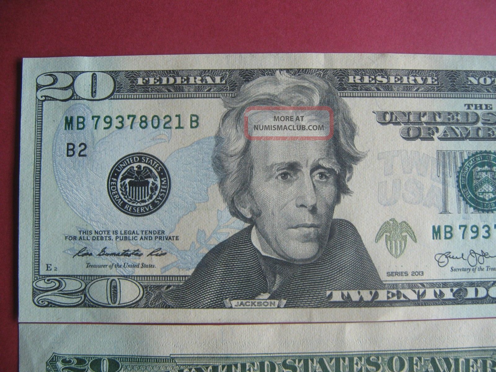 United States 20 Dollars 2013 A Jackson Unc Real Currency Banknote United States 20 Dollars 2013 A Jackson Unc Real Currency Banknote