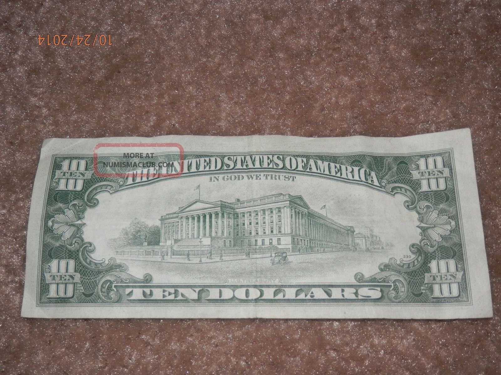 1974 $10 Dollar Bill Star Note