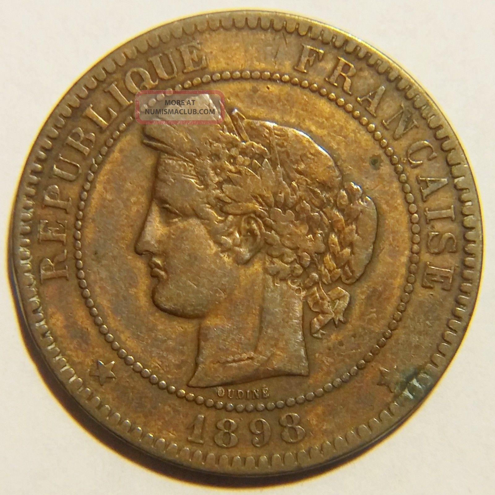 Rare 1898 - A France 10 Centimes Km 815. 1 Very Fine