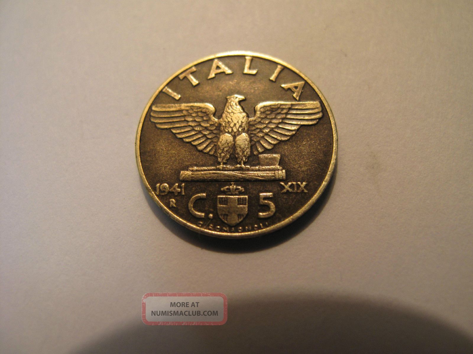 Kingdom Of Italy - Italian 1941 & 1940 ' Sr 5 Centesimi Coin - World ...