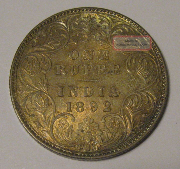 India (british) - 1892 Large Silver Rupee - Coin