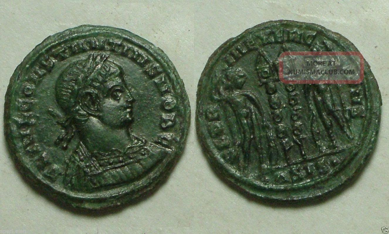Constantius Ii As Caesar Rare Ancient Roman Christian Coin/soldiers