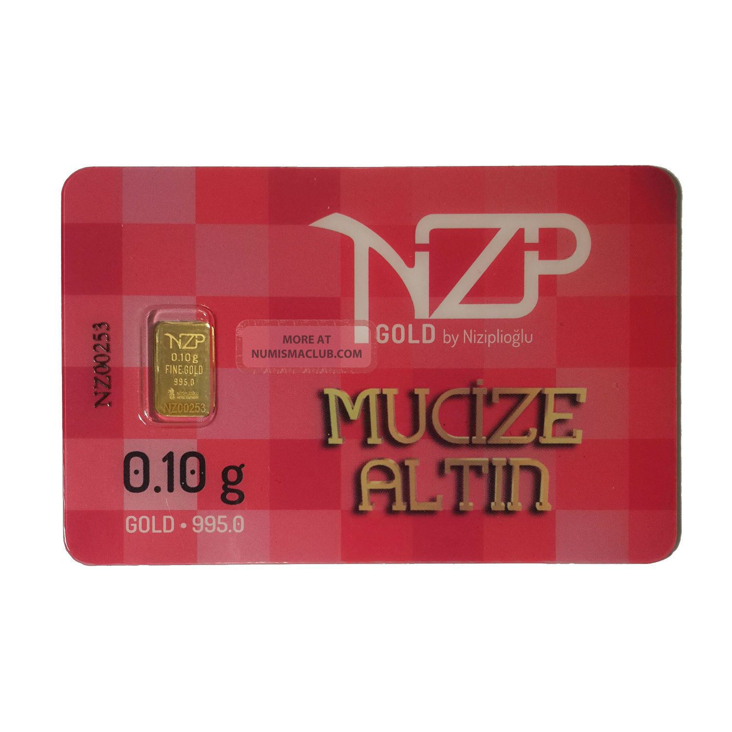 1/10 Gram Solid 24k 995 Pure Fine Gold Bullion, With Serial Number Nz00137