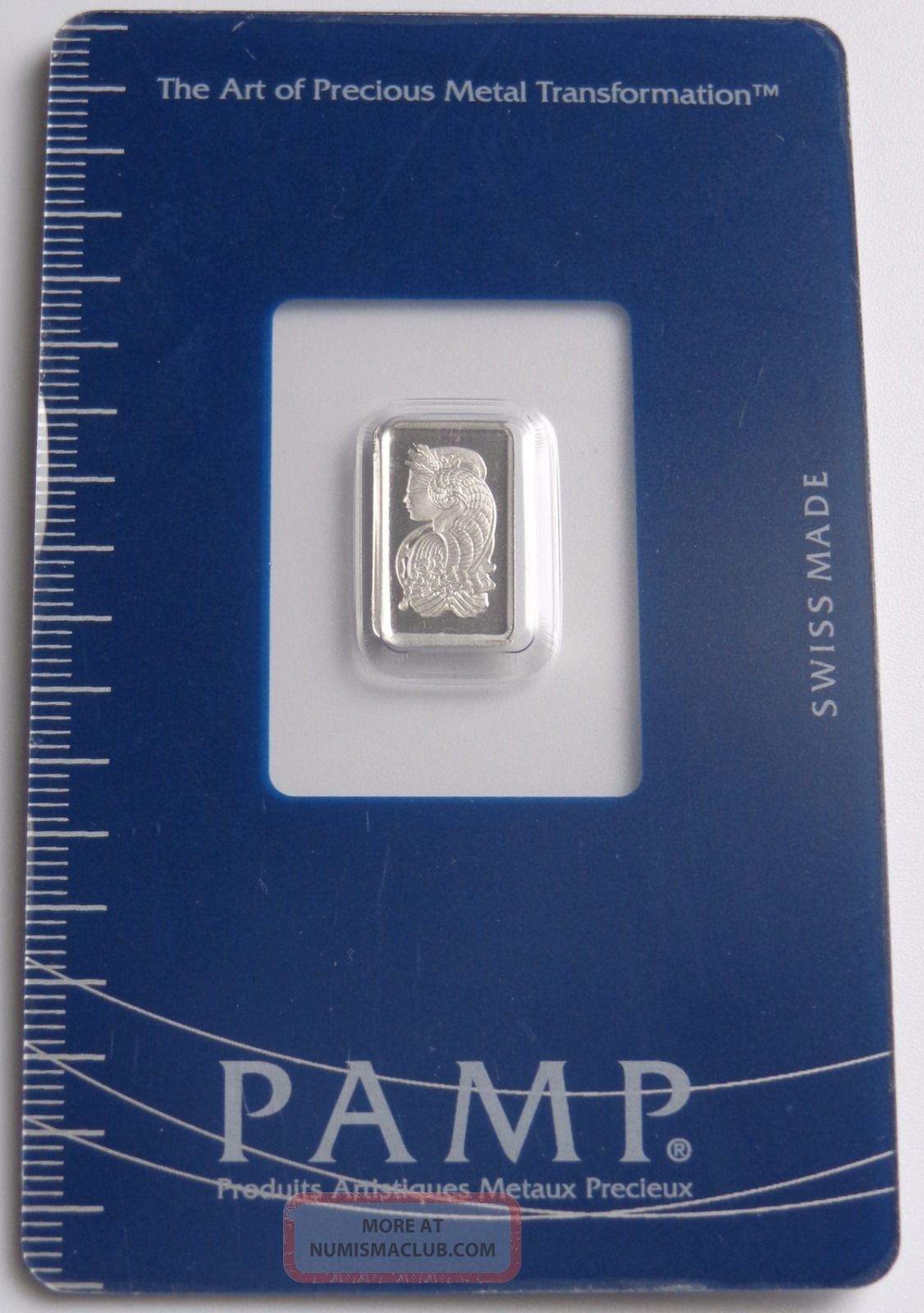 Pamp Suisse 1 Gram. 999 Platinum Bar In Assay Card, Al117