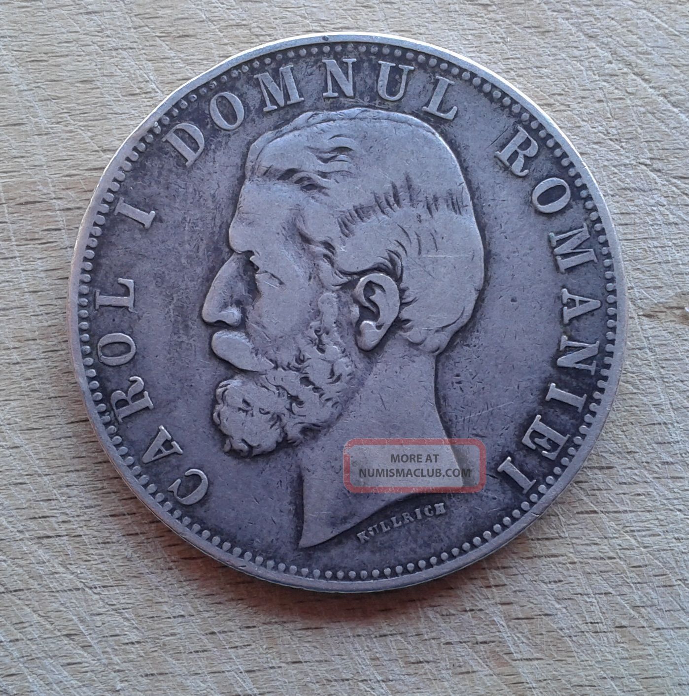 Romania 5 Lei 1881 Carol I Domnul Romaniei Silver Coin