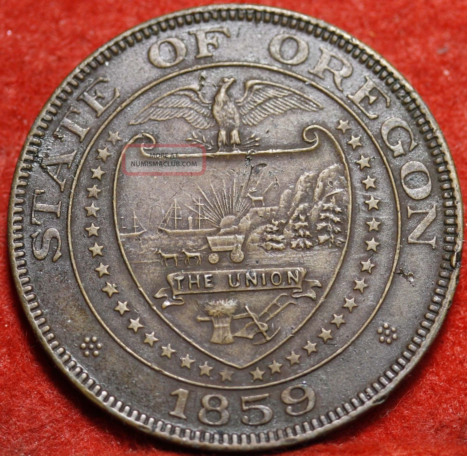 Circulated 1915 Pan Packed State Of Oregon Copper Medal S/h