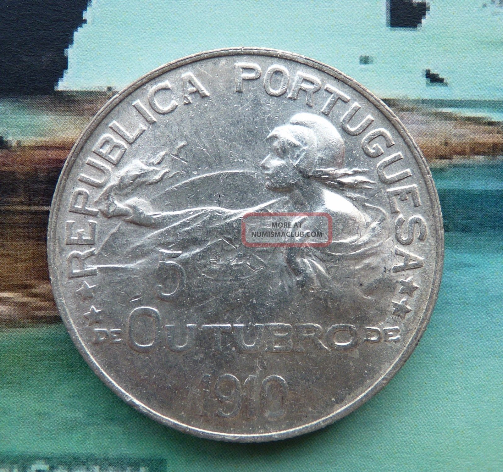 Gc163 - Portugal - Coin 1 Escudo 1910 Silver Argent Km 560