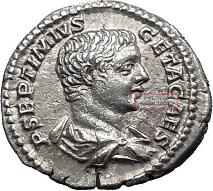 Geta 207ad Silver Rare Ancient Roman Coin Minerva With Shield Athena I49847