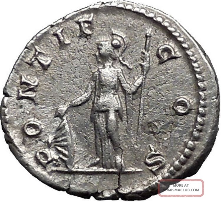 Geta 207ad Silver Rare Ancient Roman Coin Minerva With Shield Athena I49847
