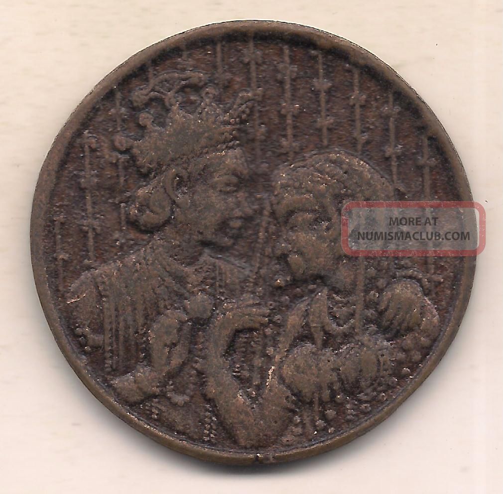 East India Co. { Radha Krishne } Ukl 1 Anna 1717 Big Copper Tokan