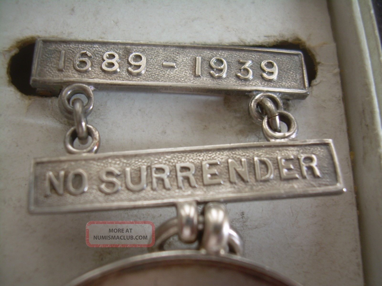 1939 Relief Of Derry No Surrender Silver Medal Mountjoy