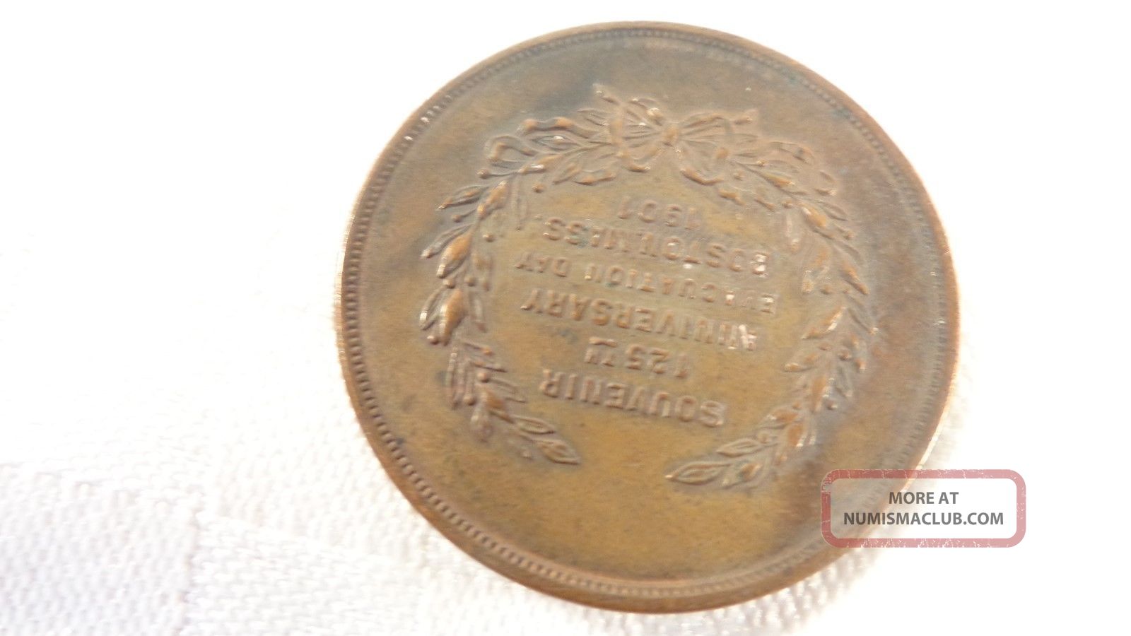 1901 125th Anniversary Evacuation Of Boston Bronze Souvenir Medal Coin
