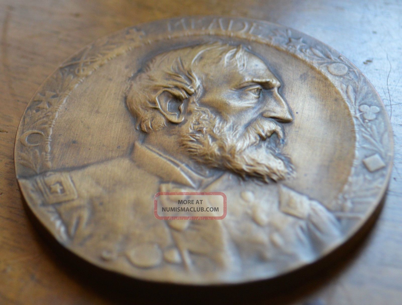 1910 2 1/2 " Bronze Medal Civil War General Meade Victor At Gettysburg ...