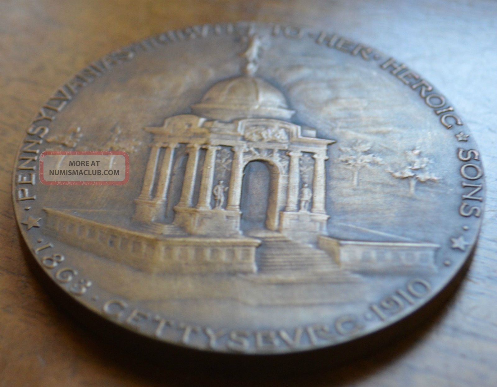 1910 2 1/2 " Bronze Medal Civil War General Meade Victor At Gettysburg ...