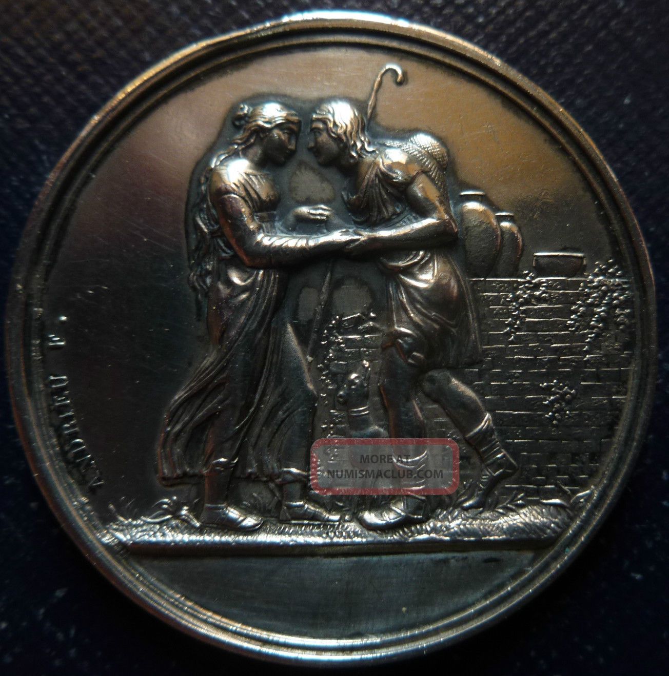 Silver / French Solid Silver / Wedding / Marriage / Medal By Andrieu