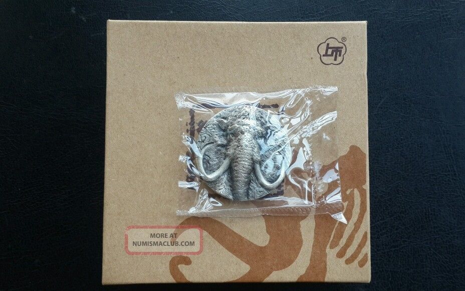 China Shanghai Prehistoric Animals Mammoth Silver Antique Coin Medal, Seal