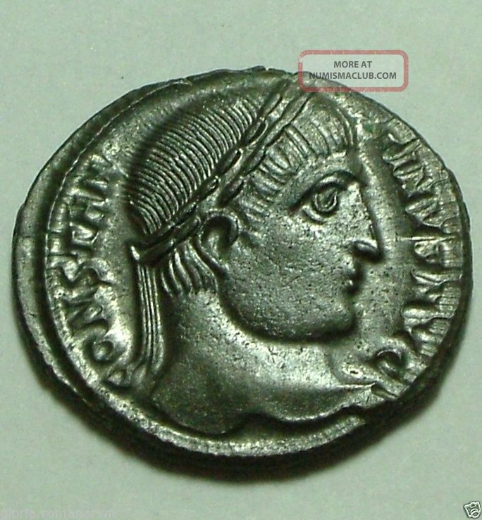 Constantine/rare Ancient Roman Christaian Coin/wreath/heraclea/silvering