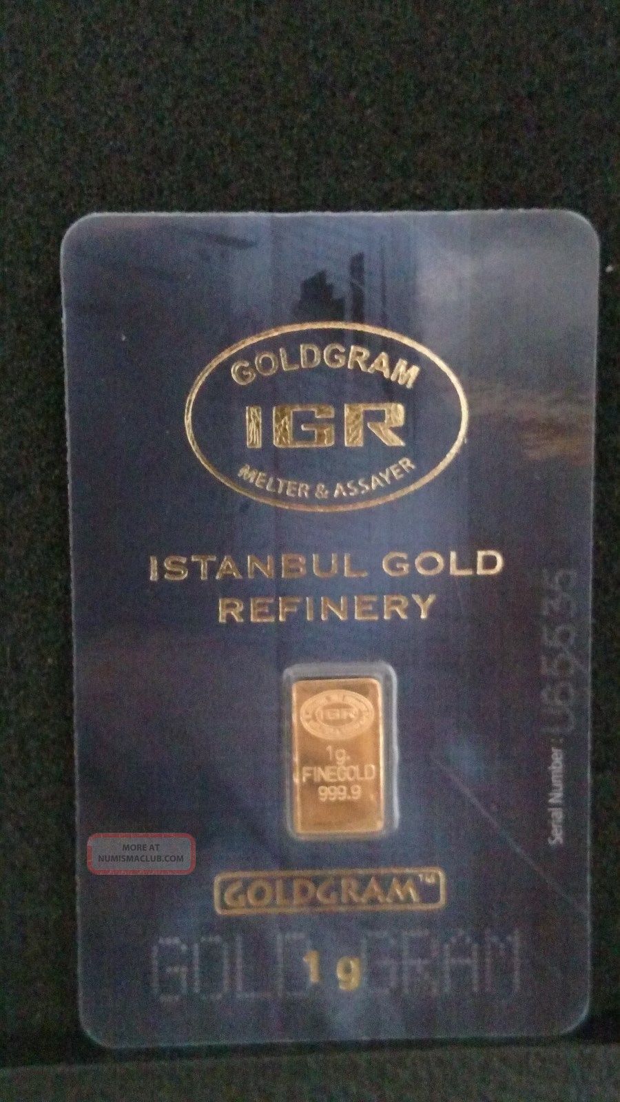 1 Gram Igr Istanbul Gold Refinery Bar 9999 Fine In Assay Card