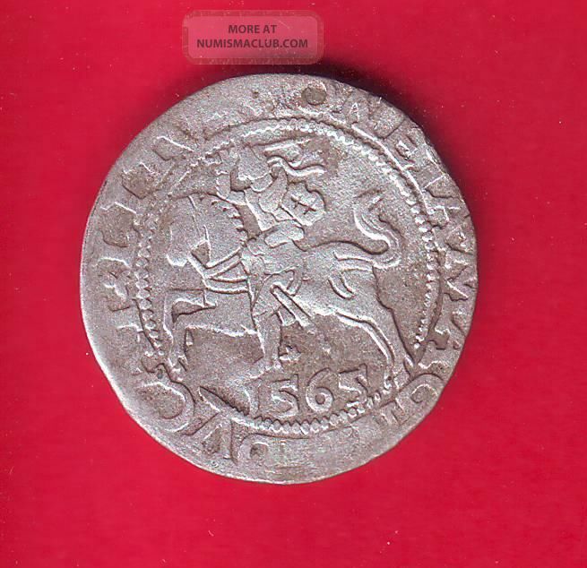 Lithuania Poland 1/2 Gros Grosh Grosz Silver Sigismund Ii August 1565