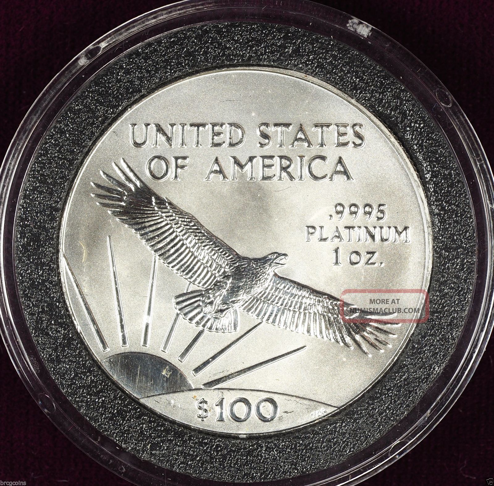 1999 $100 Platinum Eagle Us Bullion Coin 1 Oz Philadelphia Encapsulated