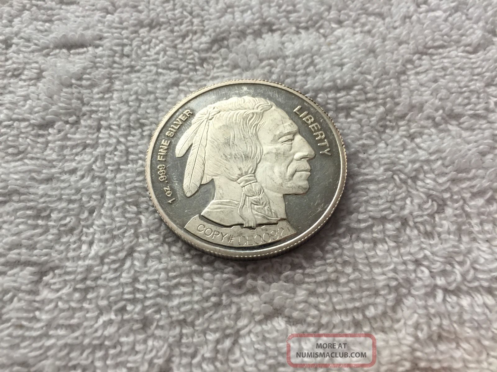 1 - 2001 American Indian / Buffalo - Liberty - 1 Oz. 999 Fine Silver ...
