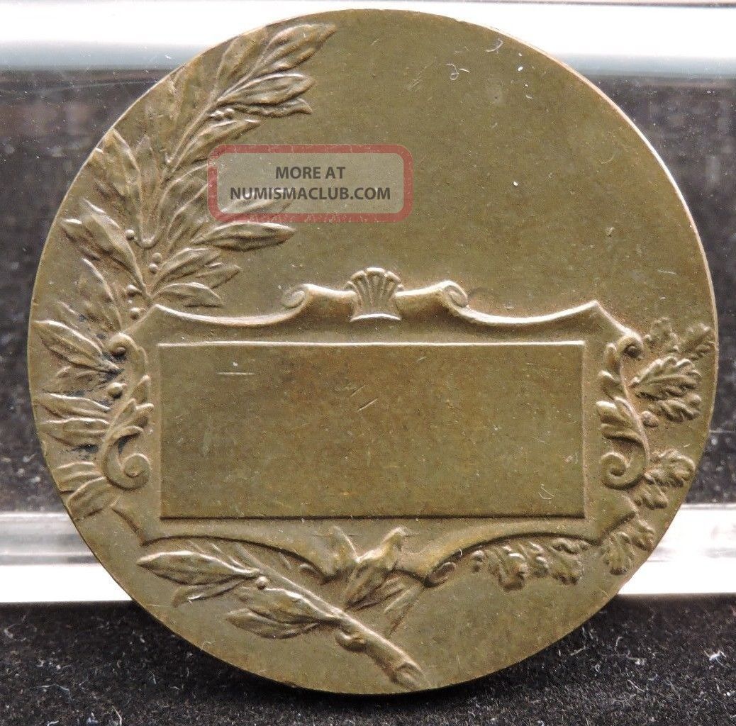 Bronze Peace Medal - Seated Female Extending Olive Branch To Dawn Of Day