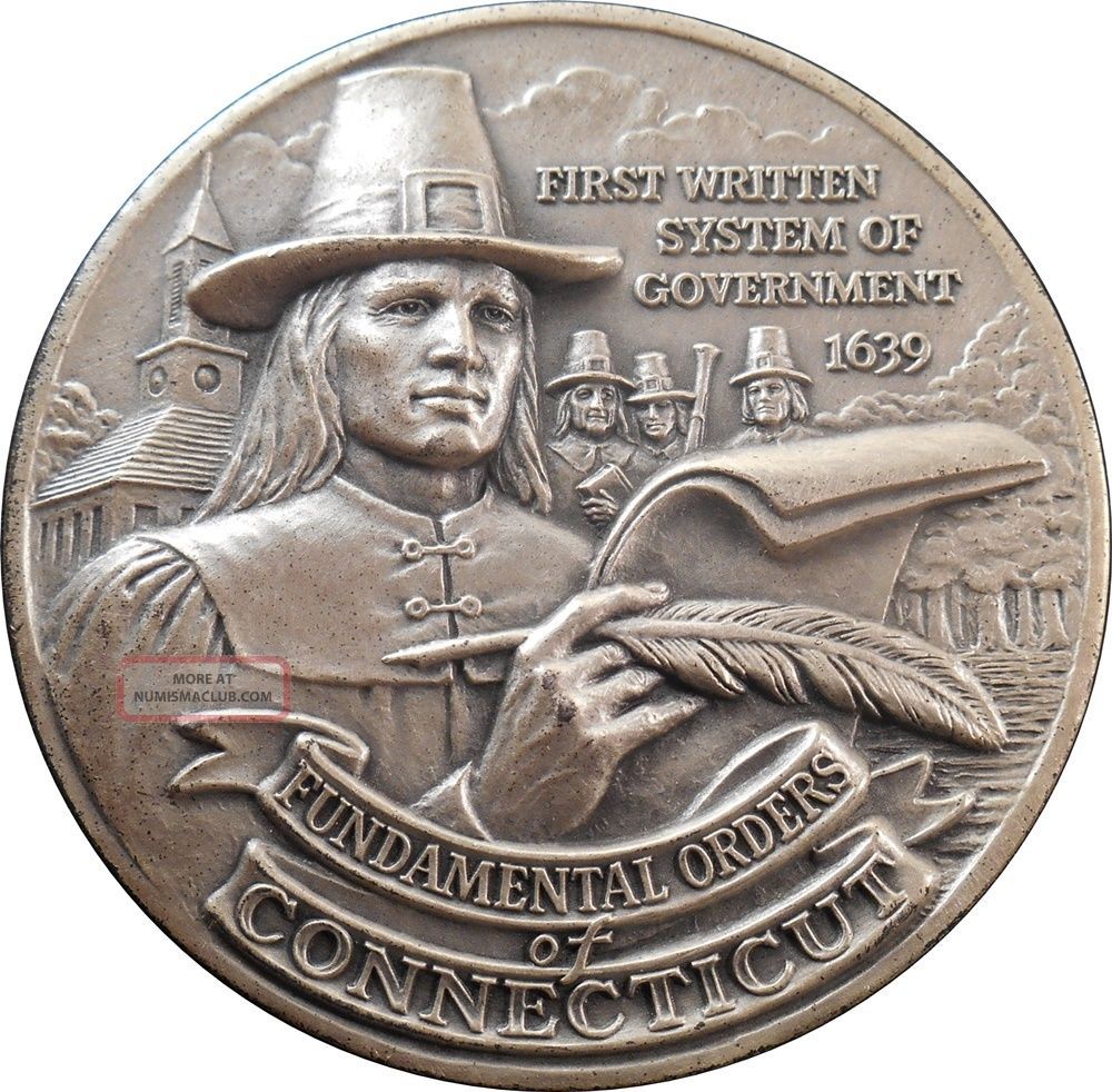 1976 Official Connecticut Bicentennial Silver Medal Maco, Sn 133