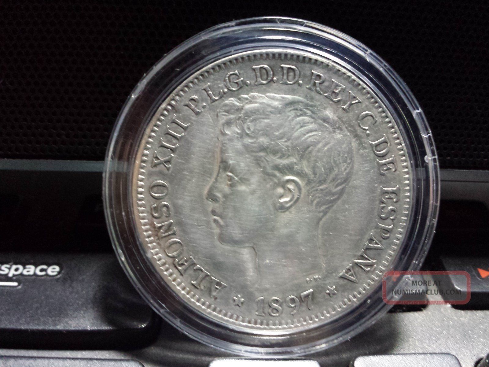 1897sgv 1 Peso 1 Year Type, Colonial Spain - Philippines, Silver Crown,