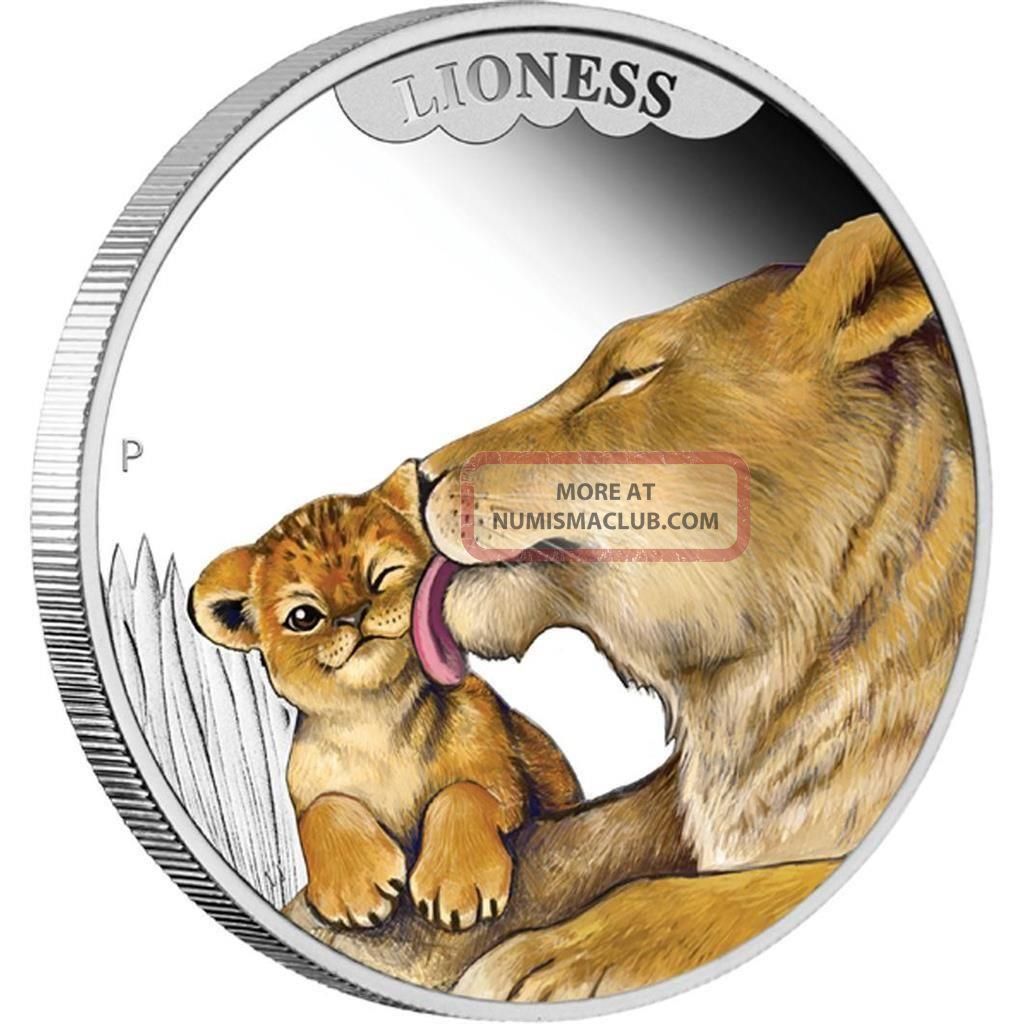 Tuvalu 2014 50c Mother´s Love Lioness And Cub 1/2 Oz Limited Silver Coin