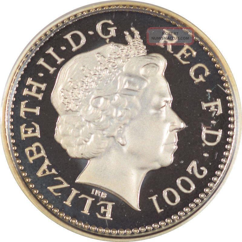 2001 United Kingdom Silver Proof Piedfort One Pound Coin - Box/cert