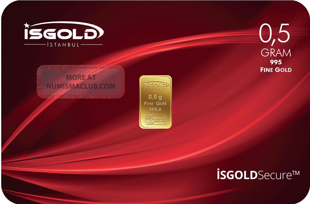 1/2 Gram (0. 5 G) Istanbul Isgold Refinery Bar. 995 Fine 24k - Fine ...