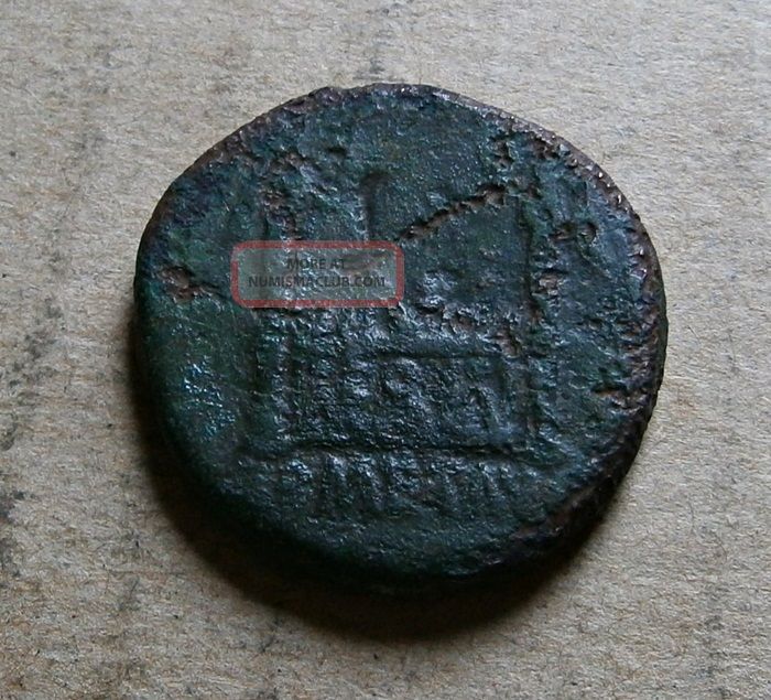 Ancient Roman Empire Bronze Dupondius Augustus Lugdunum Altar Rare