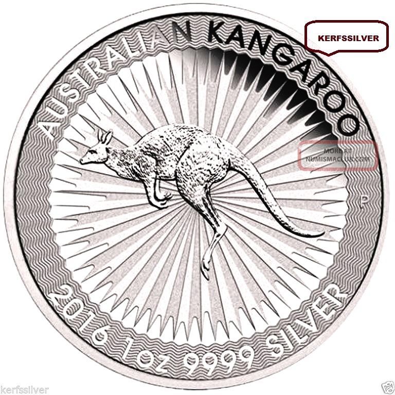 2016 Australian Kangaroo Silver Coin {unc} 1 Oz. 999 Pure Fine Silver ...
